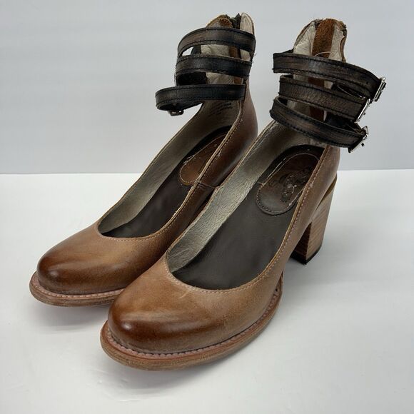 freebird | Shoes | Freebird Fbrandi Womens 8 Brown Leather Block Heels ...